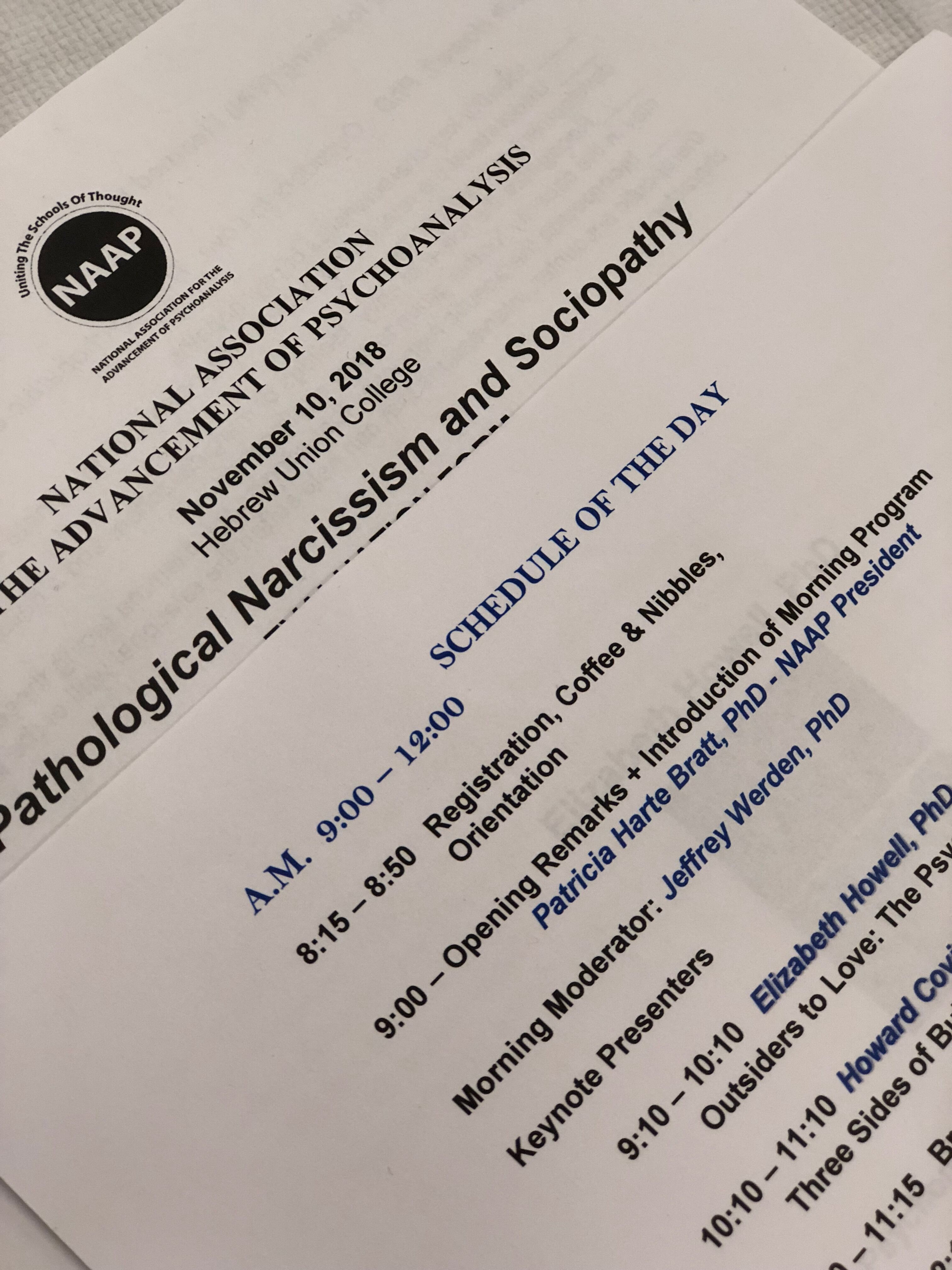 National Association for the Advancement of Psychoanalysis (NAAP ...